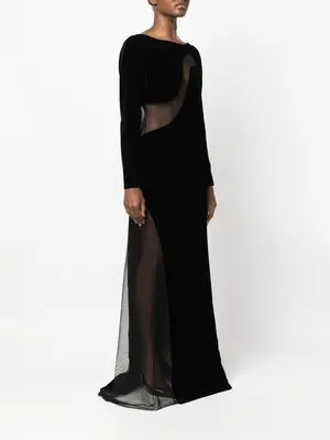TOM FORD Mesh-panelled Velvet Gown