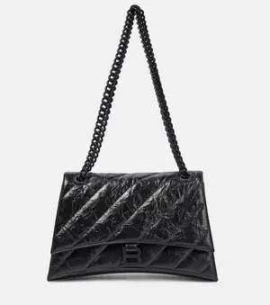 Balenciaga Crush Medium Shoulder Bag - Black