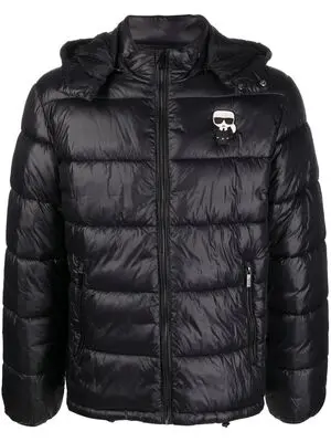 Karl Lagerfeld Logo-patch Hooded Puffer Jacket