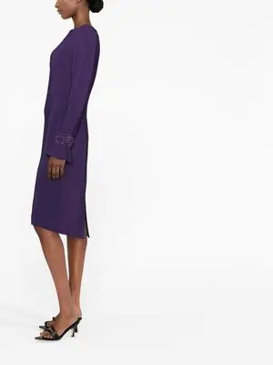 Alberta Ferretti Beaded-cuff Midi Dress