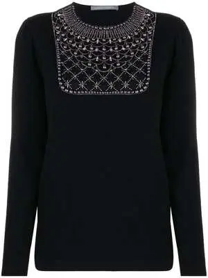 Alberta Ferretti Embellished Collar Jumper