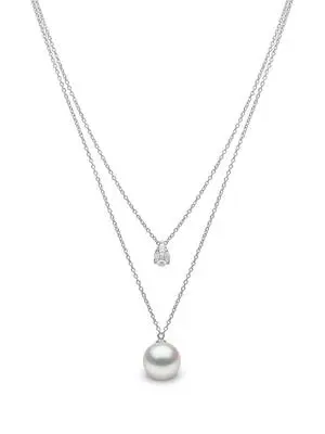 Yoko London 18kt White Gold Pearl And Diamond Necklace - Silver