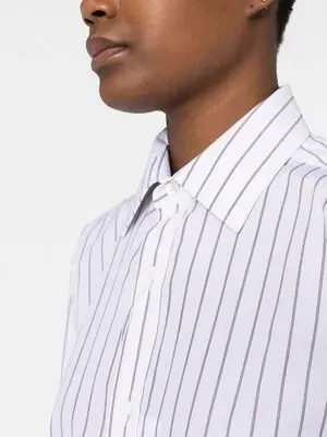 MAISON MARGIELA Long-sleeve Pinstripe Pattern Shirt - White