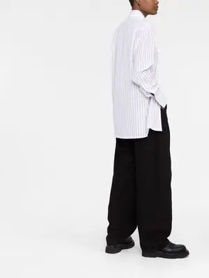 MAISON MARGIELA Long-sleeve Pinstripe Pattern Shirt - White