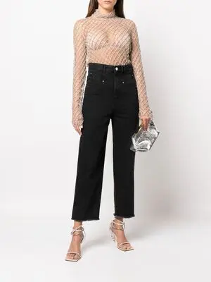 Isabel Marant Sheer Crystal-embellished Mesh Top