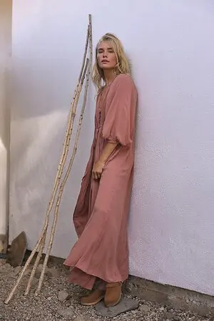 Free People Free People Plenty Of Love Maxi Dress Rose Smoke