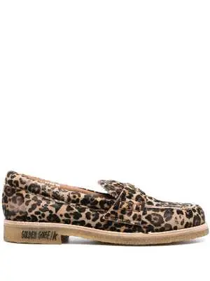 GOLDEN GOOSE Leopard-print Loafers - Brown