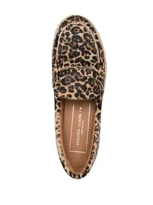 GOLDEN GOOSE Leopard-print Loafers - Brown