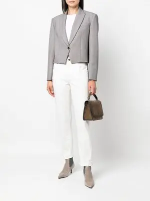 Brunello Cucinelli Checked Cropped Single-breasted Blazer