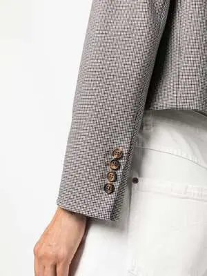 Brunello Cucinelli Checked Cropped Single-breasted Blazer