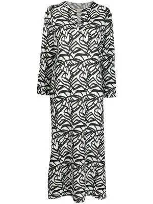 BAMBAH Geometric-pattern Print Midi Dress