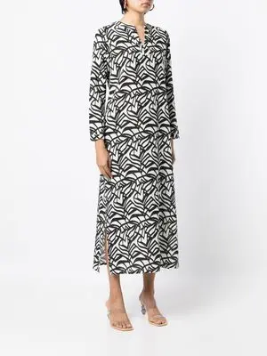 BAMBAH Geometric-pattern Print Midi Dress