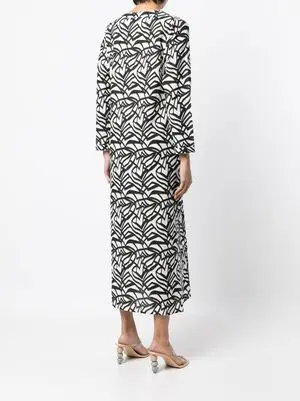 BAMBAH Geometric-pattern Print Midi Dress
