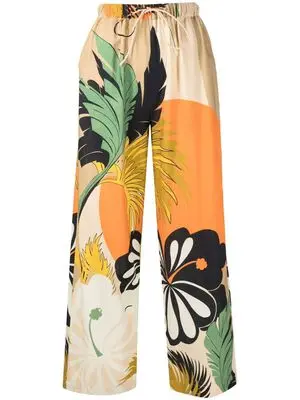 BAMBAH Floral Motif-print Wide-leg Trousers - Multicolour