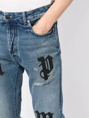 Palm Angels Letter-embellished Jeans