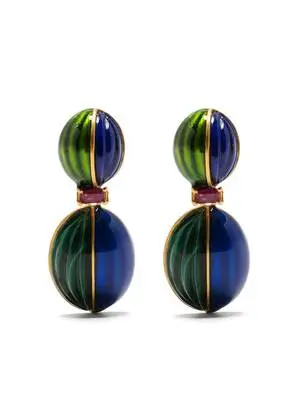 AKANSHA SETHI Lapis Enamel Drop Earrings