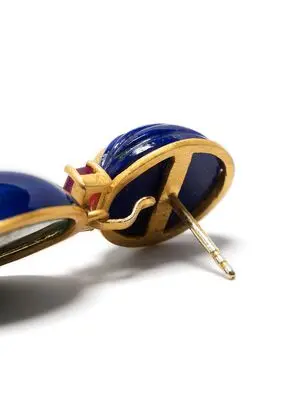 AKANSHA SETHI Lapis Enamel Drop Earrings