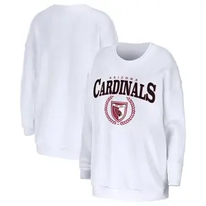 WEAR BY ERIN ANDREWS Arizona Cardinals Oversized Pullover Sweatshirt - White