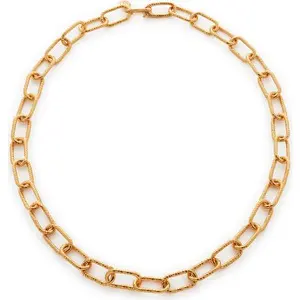 Monica Vinader Alta Textured Chain Necklace - Yellow Gold