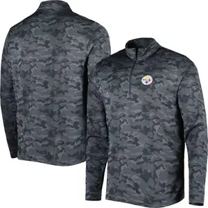 ANTIGUA Pittsburgh Steelers Brigade Quarter-zip Sweatshirt
