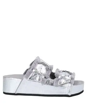 STRATEGIA Metallic Wedge Sandals - Silver
