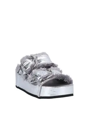 STRATEGIA Metallic Wedge Sandals - Silver