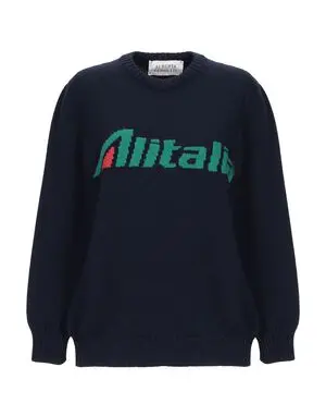 Alberta Ferretti Sweater In Virgin Wool - Dark Blue