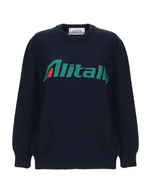 Alberta Ferretti Sweater In Virgin Wool - Dark Blue