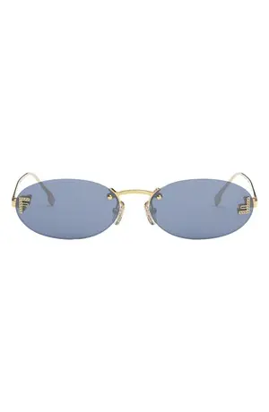 Fendi Fendi First 54mm Oval Sunglasses Shiny Endura Gold / Blue
