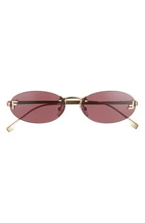 Fendi Fendi First 54mm Oval Sunglasses Shiny Endura Gold / Violet