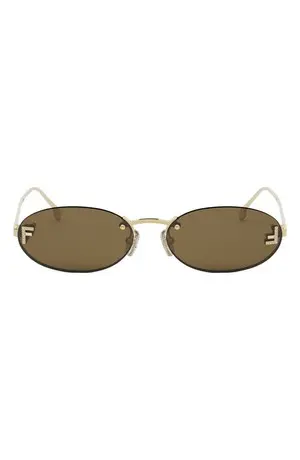 Fendi First 54mm Oval Sunglasses - Shiny Endura Gold