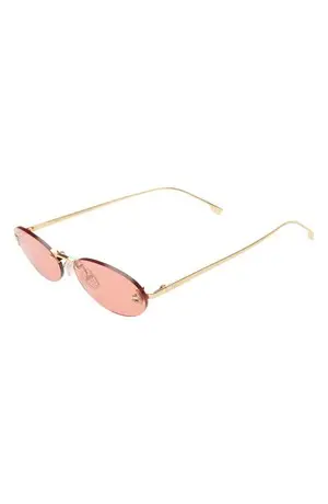 Fendi First 54mm Oval Sunglasses - Shiny Endura Gold/bordeaux