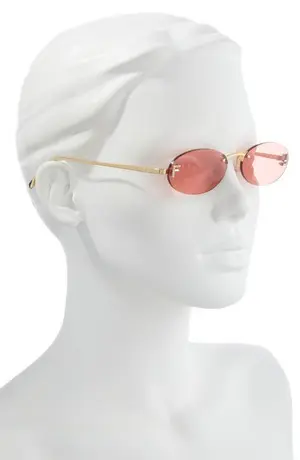 Fendi First 54mm Oval Sunglasses - Shiny Endura Gold/bordeaux