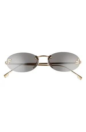 Fendi First 54mm Oval Sunglasses - Shiny Endura Gold/smoke