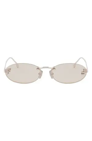 Fendi First 54mm Oval Sunglasses - Shiny Rose Gold / Violet