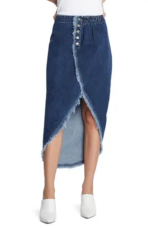 Wash Lab Denim Asymmetrical Skirts