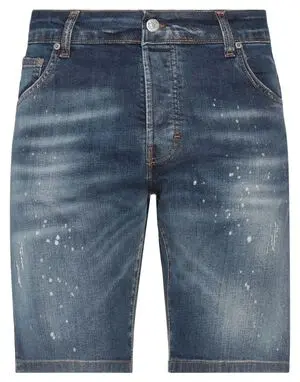 TAKESHY KUROSAWA Denim Shorts Size Cotton, Elastane - Blue