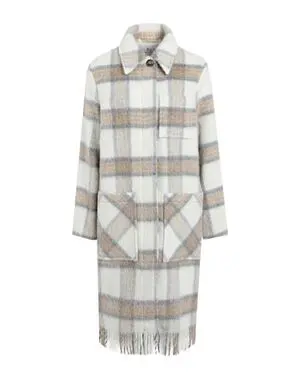 Woolrich Brushed Wool Long Overshirt Coat - Ivory