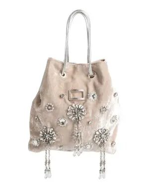 ROGER VIVIER Handbag In Soft Leather With Crystal Appliqués - White