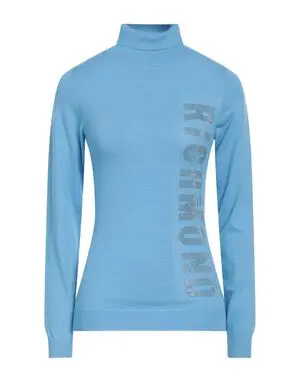 John Richmond Long Sleeve Turtleneck Knit Top - Blue
