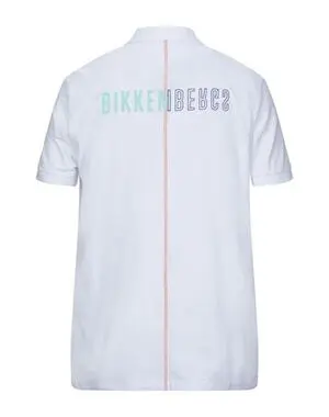 BIKKEMBERGS Polo Shirt Size Cotton, Elastane - White