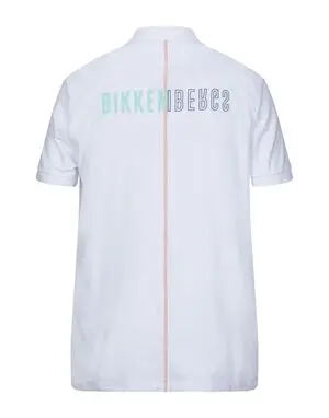 BIKKEMBERGS Polo Shirt Size Cotton, Elastane - White