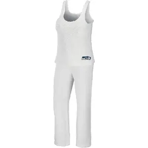WEAR BY ERIN ANDREWS Seattle Seahawks Cozy Scoop Neck Tank Top & Pants Sleep Set - Cream