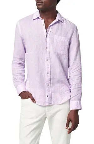 Faherty Brand Laguna Linen Button-up Shirt Lavender Melange