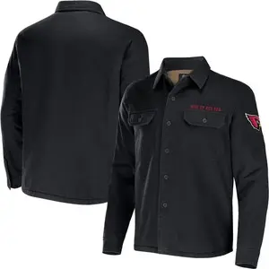NFL X DARIUS RUCKER Collection Fanatics Arizona Cardinals Canvas Button-up Shirt Jacket - Black