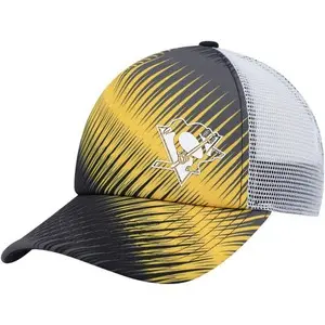 Adidas White Pittsburgh Penguins Graphic Foam Trucker Snapback Hat - Black