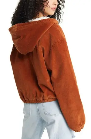 Bp. Hooded Corduroy & Faux Shearling Jacket