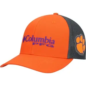 Columbia Gray Clemson Tigers Pfg Snapback Hat - Orange