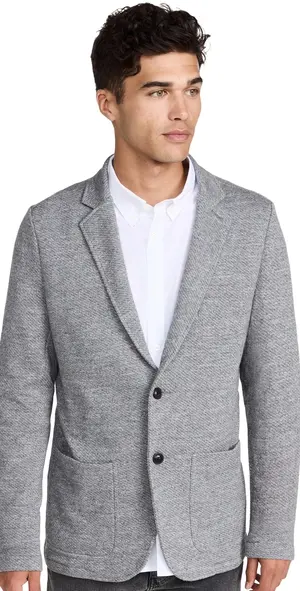 Faherty Brand Inlet Knit Blazer - Medium Grey Melange