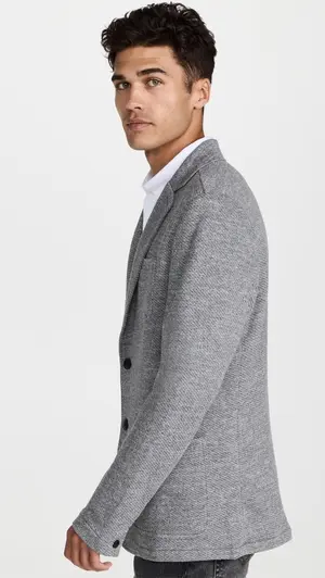 Faherty Brand Inlet Knit Blazer - Medium Grey Melange